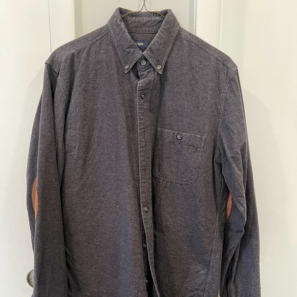 J. Crew Factory | Shirts | J Crew Factory Grey Flannel Shirt With Elbow ...